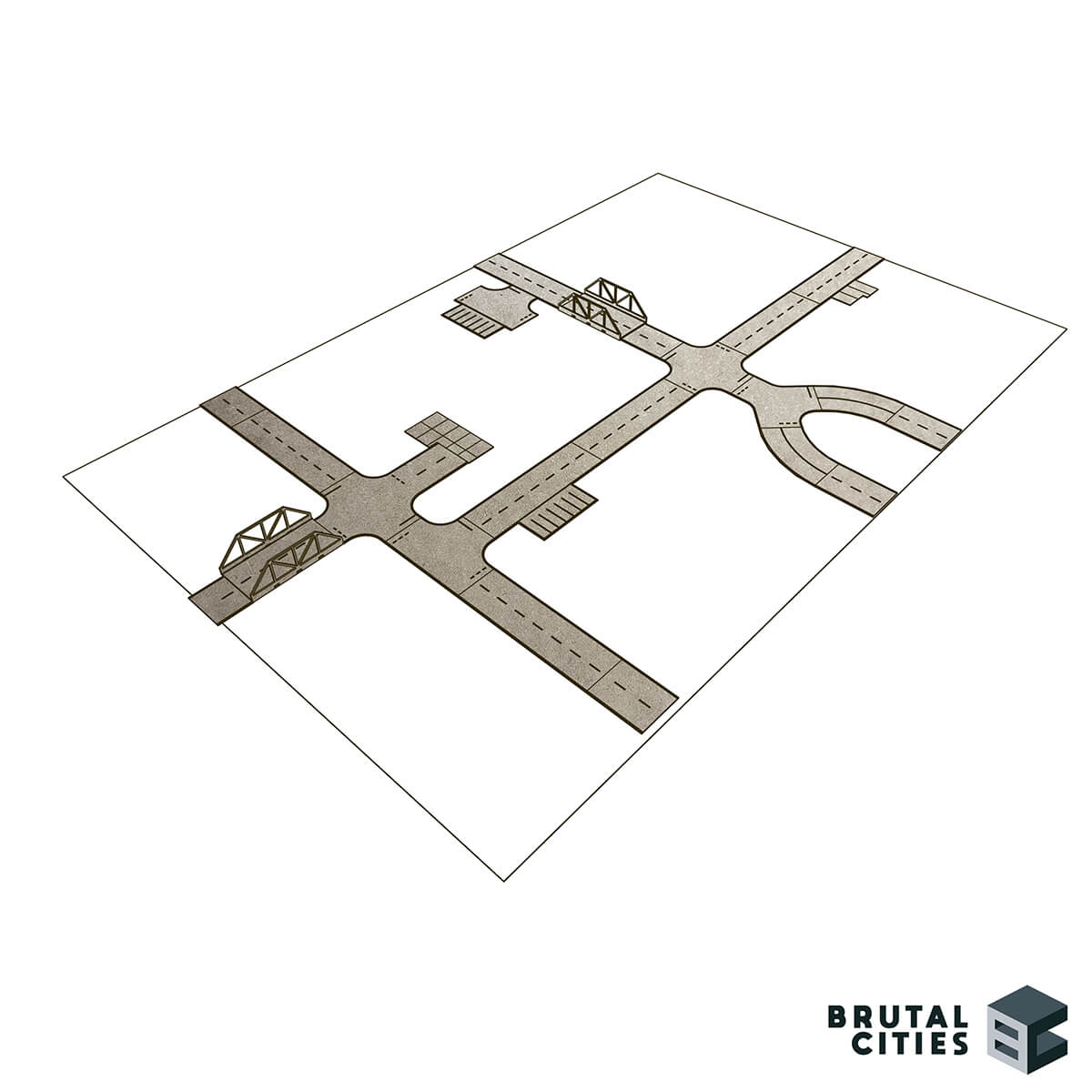Modular 15mm MDF Roads Terrain | Brutal Cities