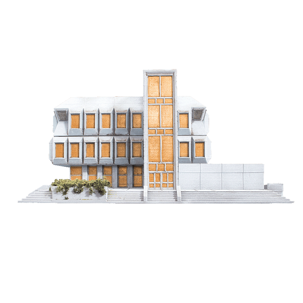 Brutalist Library | STL Terrain | Brutal Cities