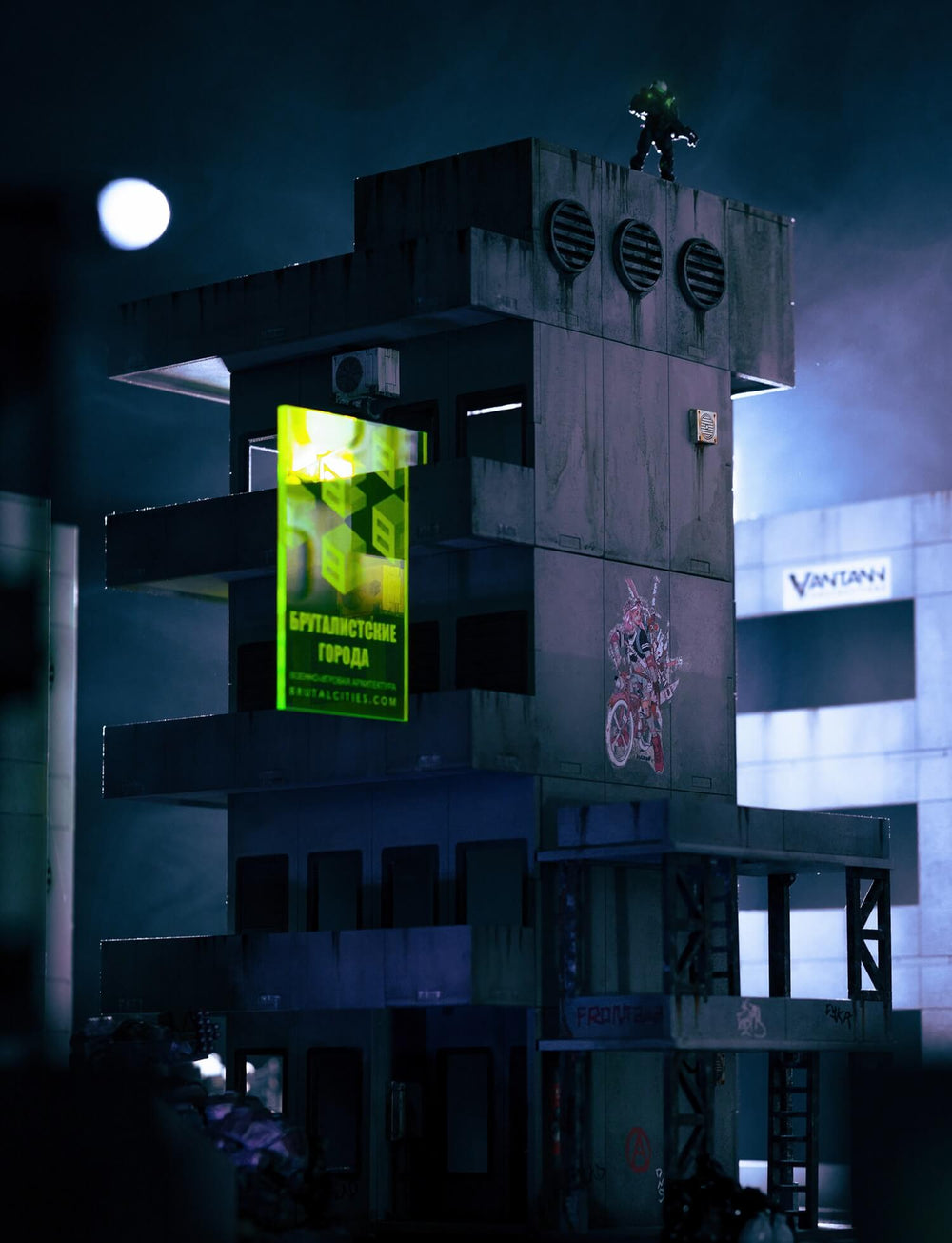 Cyberpunk Terrain | 28mm Cyberpunk Scenery | Brutal Cities