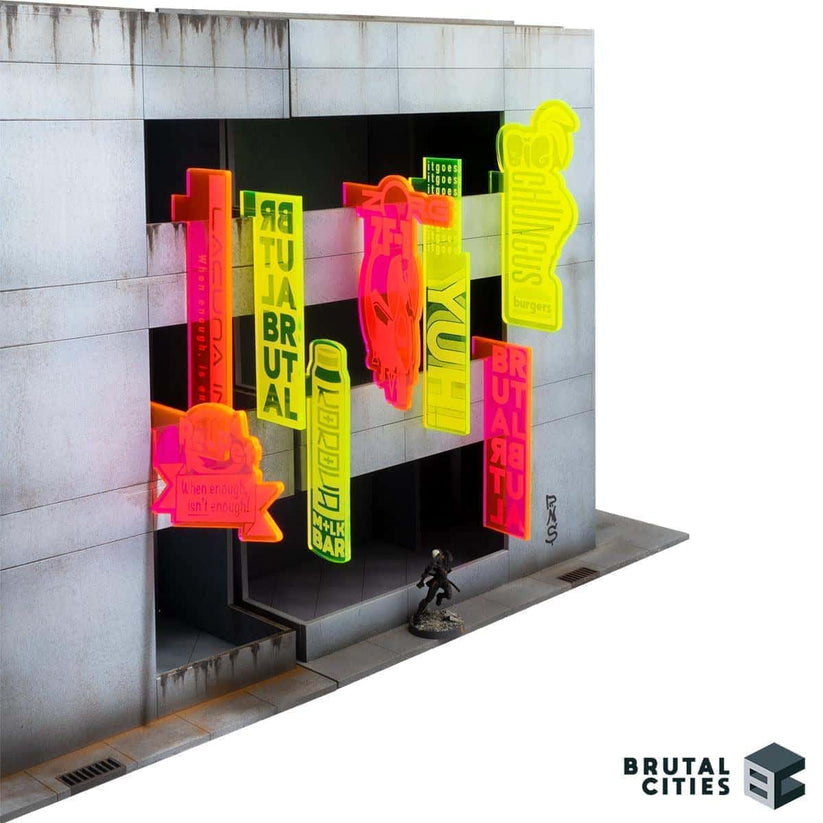 Cyberpunk Acrylic Neon Signs | City Terrain | Brutal Cities