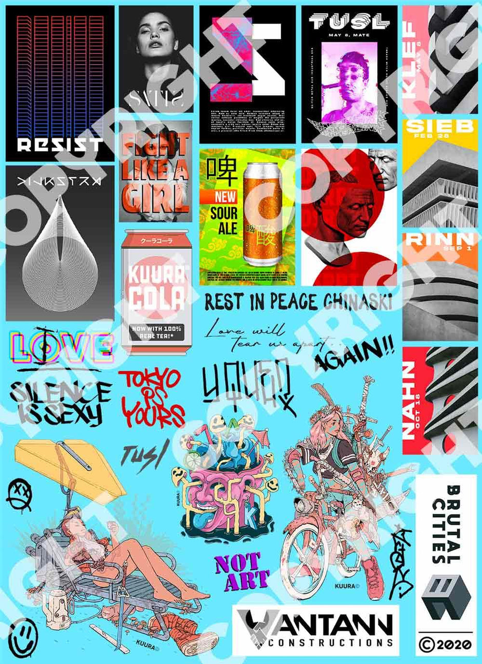 28mm scale decals - waterslide transfer terrain – Brutal Cities