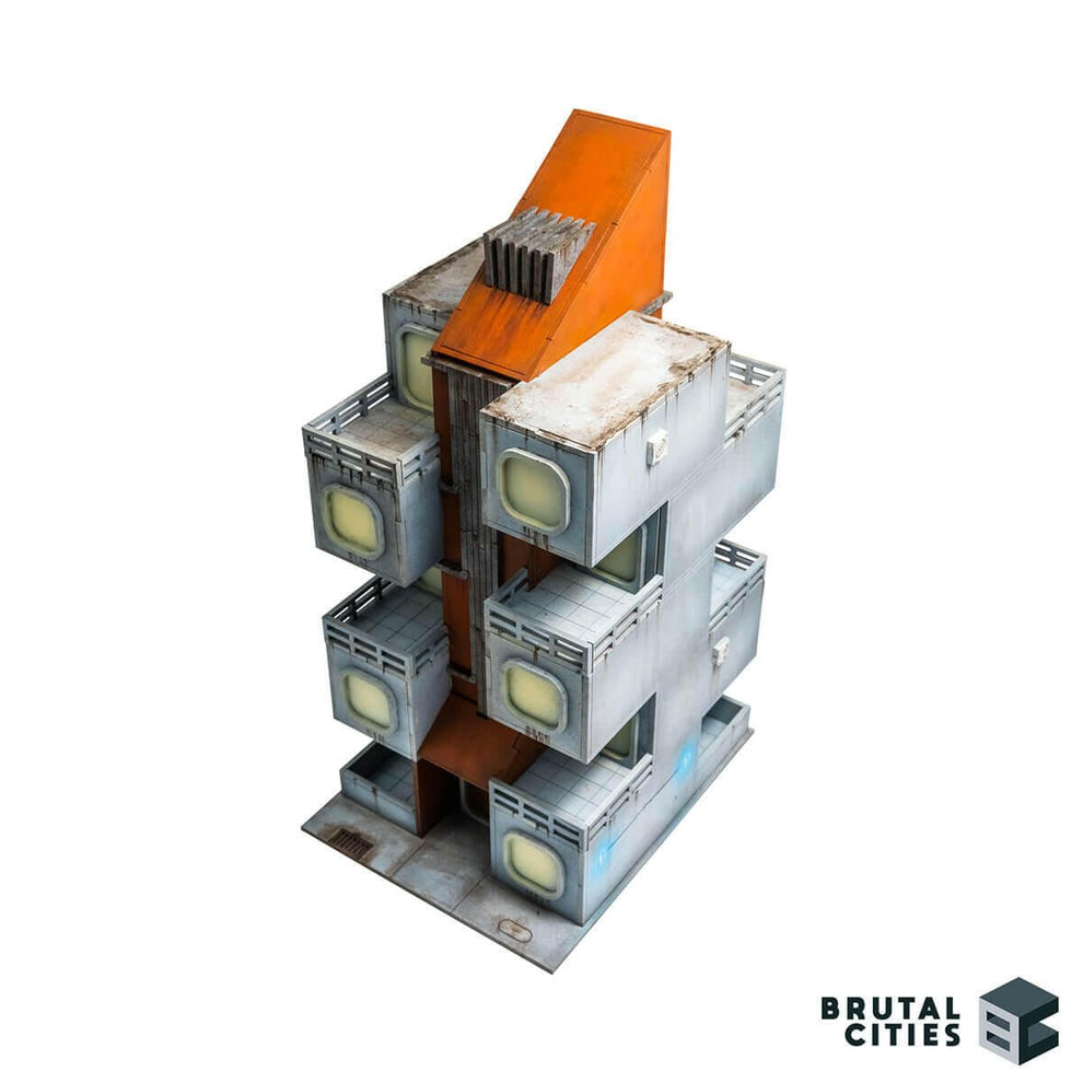Sirius Capsule Tower | MDF Sci-fi/Cyberpunk Terrain – Brutal Cities