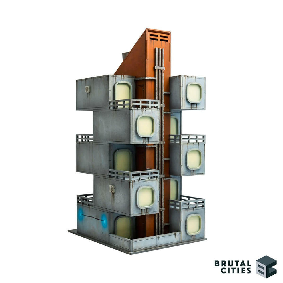 Sirius Capsule Tower | MDF Sci-fi/Cyberpunk Terrain – Brutal Cities
